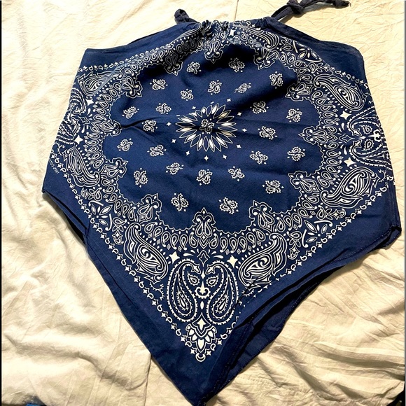Handmade | Tops | Bandana Hankerchief Crop Top Color Bluewhite Small ...
